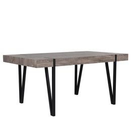 Beliani ESSTISCH 180/90/75 cm Dunkelbraun, Schwarz Rechteckig Adena