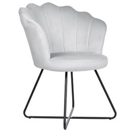 Beliani SESSEL Samtstoff Grau Lovelock
