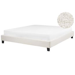 Beliani POLSTERBETT mit Lattenrost 180x200 cm Beige Roanne