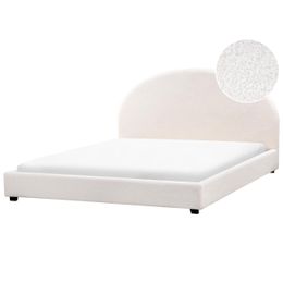 Beliani BETT mit Lattenrost 180/200 cm Cremewei&szlig; Vaucluse