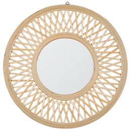 Beliani WANDSPIEGEL Bambusholz 60 cm Bacata
