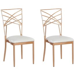 Beliani ESSZIMMERSTUHL 2er-Set Metall Ros&eacute;gold Girard