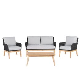 Beliani LOUNGE-SET 4-sitzer Akazienholz Grau Merano