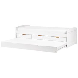 Beliani AUSZIEHBETT 90x200 cm Wei&szlig; Petiville