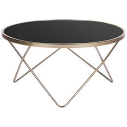 Beliani COUCHTISCH schwarz/gold 80 cm MERIDIAN Meridian