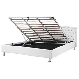 Beliani BETT 180/200cm Wei&szlig; Metz