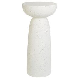 Beliani BEISTELLTISCH Beton cremewei&szlig; Terrazzo Optik rund 33 cm Cadini