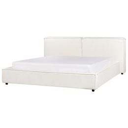 Beliani POLSTERBETT mit Lattenrost 180x200 cm Wei&szlig; Linards