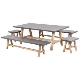 Beliani GARTENM&Ouml;BEL-SET 8-Sitzer Grau Tonnare