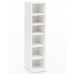 KADIMA DESIGN WANDREGAL &ndash; 6 F&auml;cher, wei&szlig;, schmal, freistehend, 21x91x25,5 cm