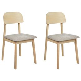 Beliani ESSZIMMERSTUHL 2er-Set Taupe Scandia