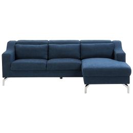 Beliani ECKSOFA Polsterbezug Marineblau Glosli