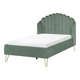 Beliani BETT mit Lattenrost 120/200 cm Gr&uuml;n Ambillou