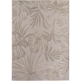 KADIMA DESIGN TEPPICH Outdoor VENTOUX in Beige, mit Tropen-Motiv, 200 x 290 cm