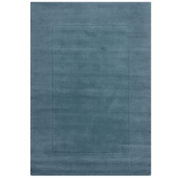 KADIMA DESIGN TEPPICH aus Wolle handgewebt MOLE in Blau, einfarbig, 160 x 230 cm