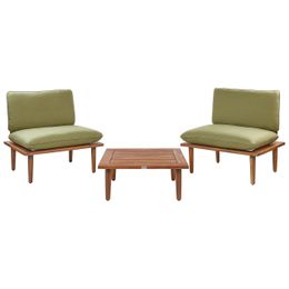 Beliani 2-SITZER LOUNGE SET zertifiziertes Akazienholz Olivgr&uuml;n Frascati