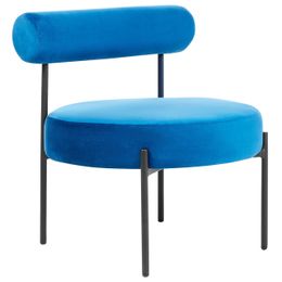 Beliani SESSEL Samtstoff Blau Alpha