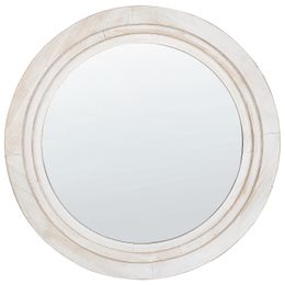 Beliani WANDSPIEGEL cremewei&szlig; rund 60 cm Delicias