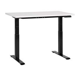 Beliani SCHREIBTISCH wei&szlig;schwarz 120/72 cm elektrisch h&ouml;henverstellbar Destin III