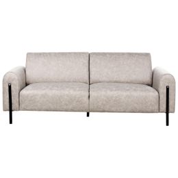 Beliani 3-SITZER-SOFA Lederoptik hellgrau Askim