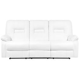 Beliani 3-SITZER-SOFA Kunstleder Wei&szlig; Bergen