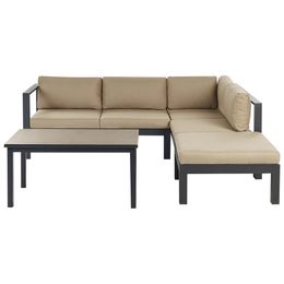 Beliani LOUNGE-SET 5-Sitzer Schwarz Messina
