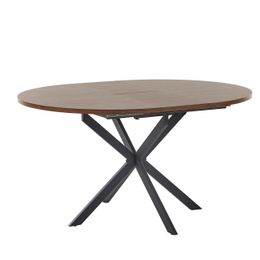 Beliani AUSZIEHBARER-ESSTISCH 110/140-110 cm Dunkler Holzfarbton/Schwarz Friona