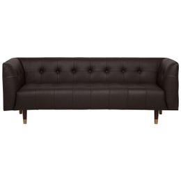 Beliani 3-SITZER-SOFA Echtleder Braun Byske