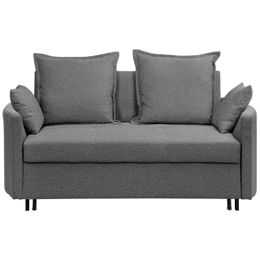 Beliani 2-SITZER-SCHLAFSOFA Polsterbezug Grau Hovin