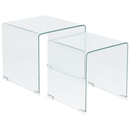 Beliani BEISTELLTISCH 2er-Set Rechteckig Transparent Kendall