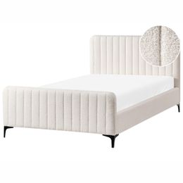 Beliani BETT mit Lattenrost 120/200 cm Cremewei&szlig; Lunan