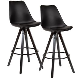 KADIMA DESIGN BARHOCKER &ndash; Skandinavisch, Kunstleder, R&uuml;ckenlehne, X-Beine mit Metallring