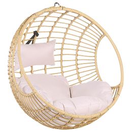 Beliani H&Auml;NGESESSEL PE Rattan nat&uuml;rlich 99 cm Aspio