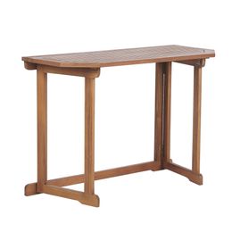 Beliani GARTENTISCH 110/47 cm Massivholz Heller Holzfarbton Treia