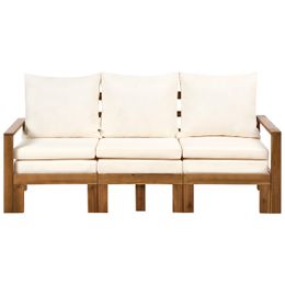 Beliani GARTENBANK mit Auflage 190 cm Braun