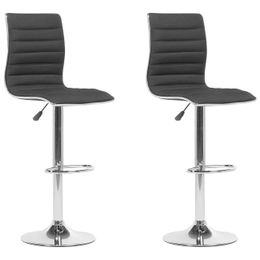 Beliani BARHOCKER 2er-Set Polsterbezug Schwarz Lucerne