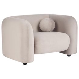 Beliani SESSEL Samtstoff Taupe Leiren
