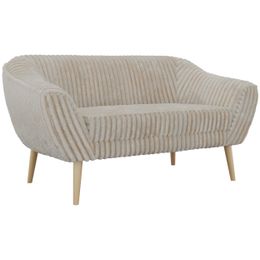 2-SITZER-SOFA PIRS - Beige Cord - Holzbeine