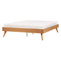 Beliani BETT Heller Holzfarbton 140x200 cm Berric
