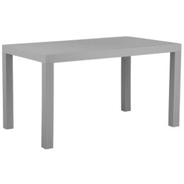 Beliani GARTENTISCH Rattanoptik hellgrau 140/80 cm Fossano