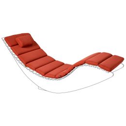 Beliani LIEGENAUFLAGE Rot 60/180 cm Brescia Premium