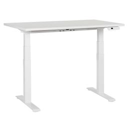 Beliani SCHREIBTISCH wei&szlig; 120/72 cm elektrisch h&ouml;henverstellbar Destines