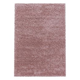 KADIMA DESIGN TEPPICH Hochflor SPREE in Rosa, einfarbig, 120 x 170 cm
