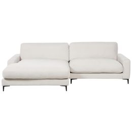 Beliani 3-SITZER-ECKSOFA cremewei&szlig; linksseitig Maloy