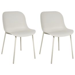 Beliani ESSZIMMERSTUHL 2er-Set Hellbeige Beloit