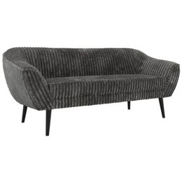 3-SITZER-SOFA PIRS - Grau Cord - Schwarze Beine