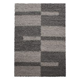KADIMA DESIGN HOCHFLORTEPPICH WERFEN, kariert, Taupe, 200 x 290 cm