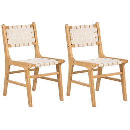 Beliani ESSZIMMERSTUHL 2er-Set Hellbeige Humble