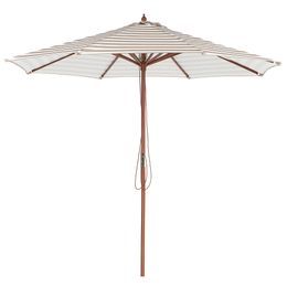 Beliani SONNENSCHIRM beige/wei&szlig; 260 cm Ferentillo