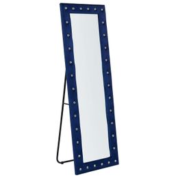 Beliani STEHSPIEGEL Samt marineblau rechteckig 50/150 cm Ansouis